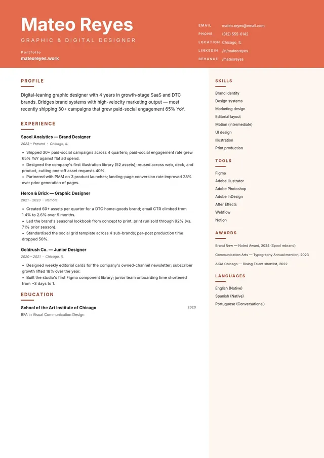 Graphic Design Resume Templates | Creative Designer CV